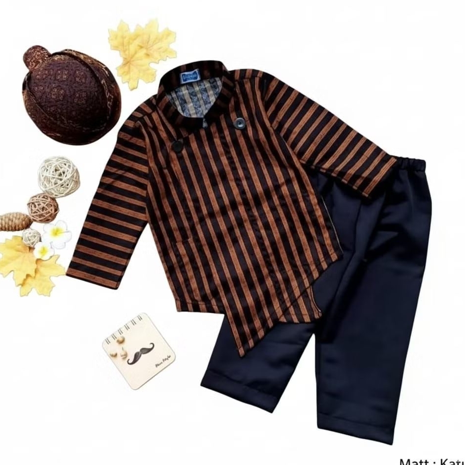 Boys' Lurik Suit (Buffet + Lurik Shirt + Black Pants)/ Javanese ...