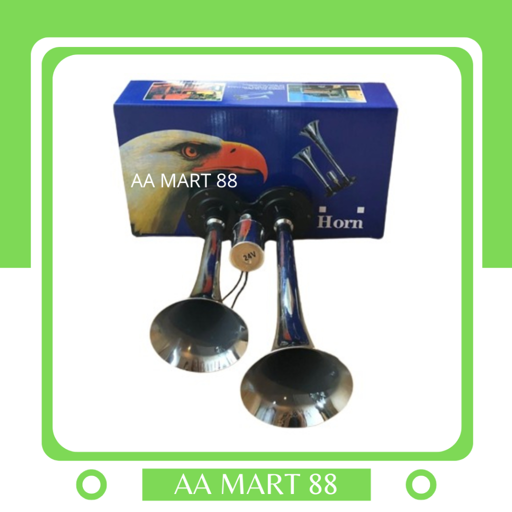 2 TRUMPET HORN (SHORT) 2 FUNNEL AIR HORN AIRHORN/ SET 2 TRUMPETS 24 ...