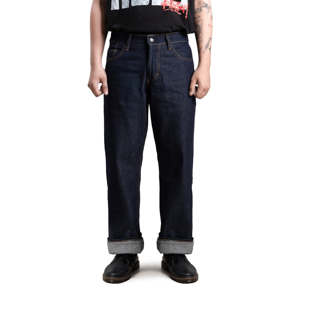 Otsky X Cavier Denim Raw Phyton Men's Jeans Regular Fit Raw Denim ...