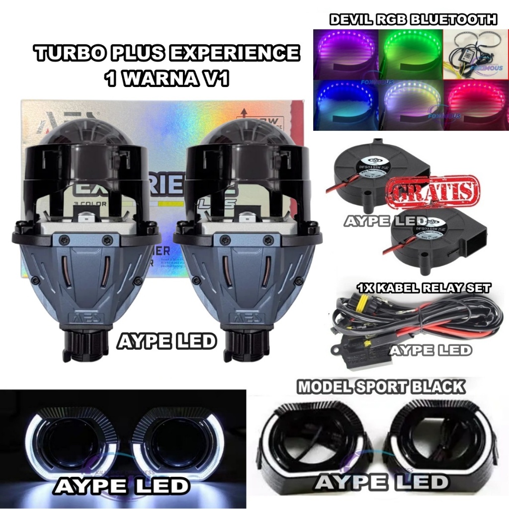 Biled Projector 2.5 inch Bluelens AES Turbo Plus Experience V1 Gen 3 65 ...