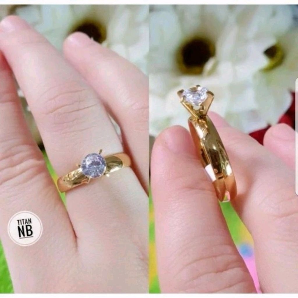 Women's Titanium Lermata Diamond Ring Women's gold Concin/ | Shopee ...