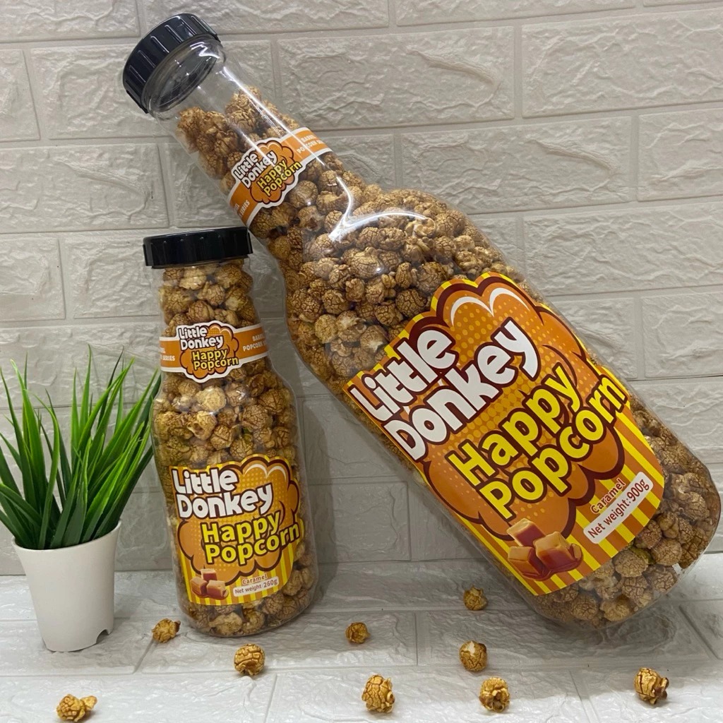 Happy Little Donkey Crispy Bottle Popcorn Caramel Flavor Tutti Creamy ...