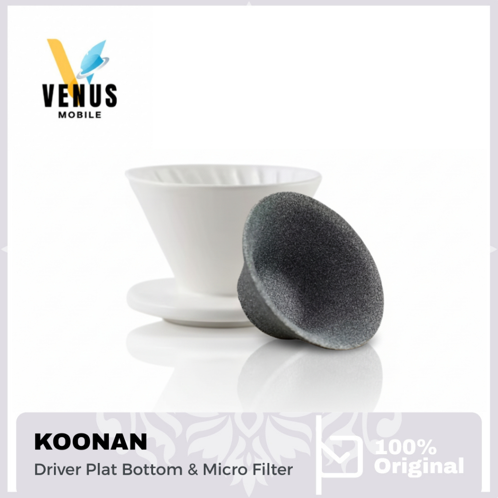 Koonan V60 Dripper Flat Bottom Coffee Multi Hole + Reusable Ceramic ...