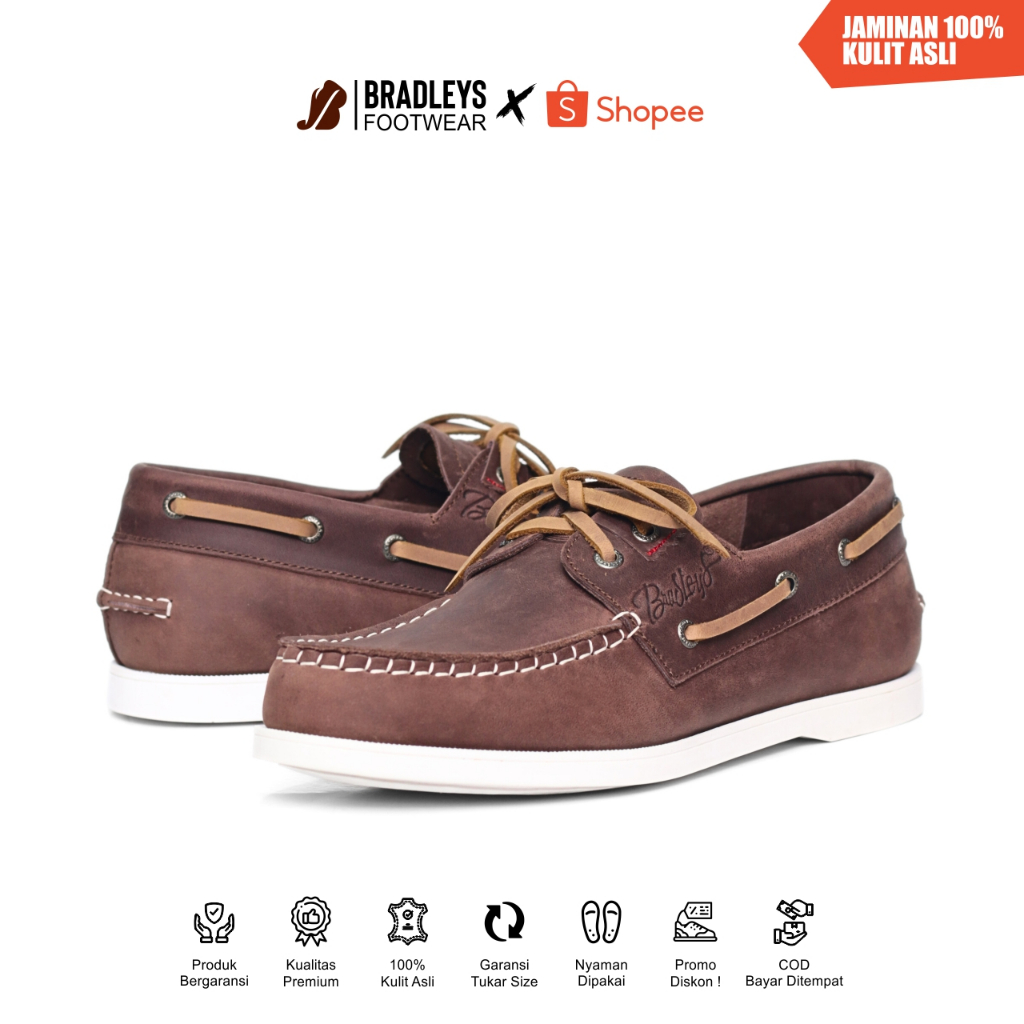 Bradleys Zapato Fit Brown - Men's Casual Leather Loafers | Shopee Malaysia