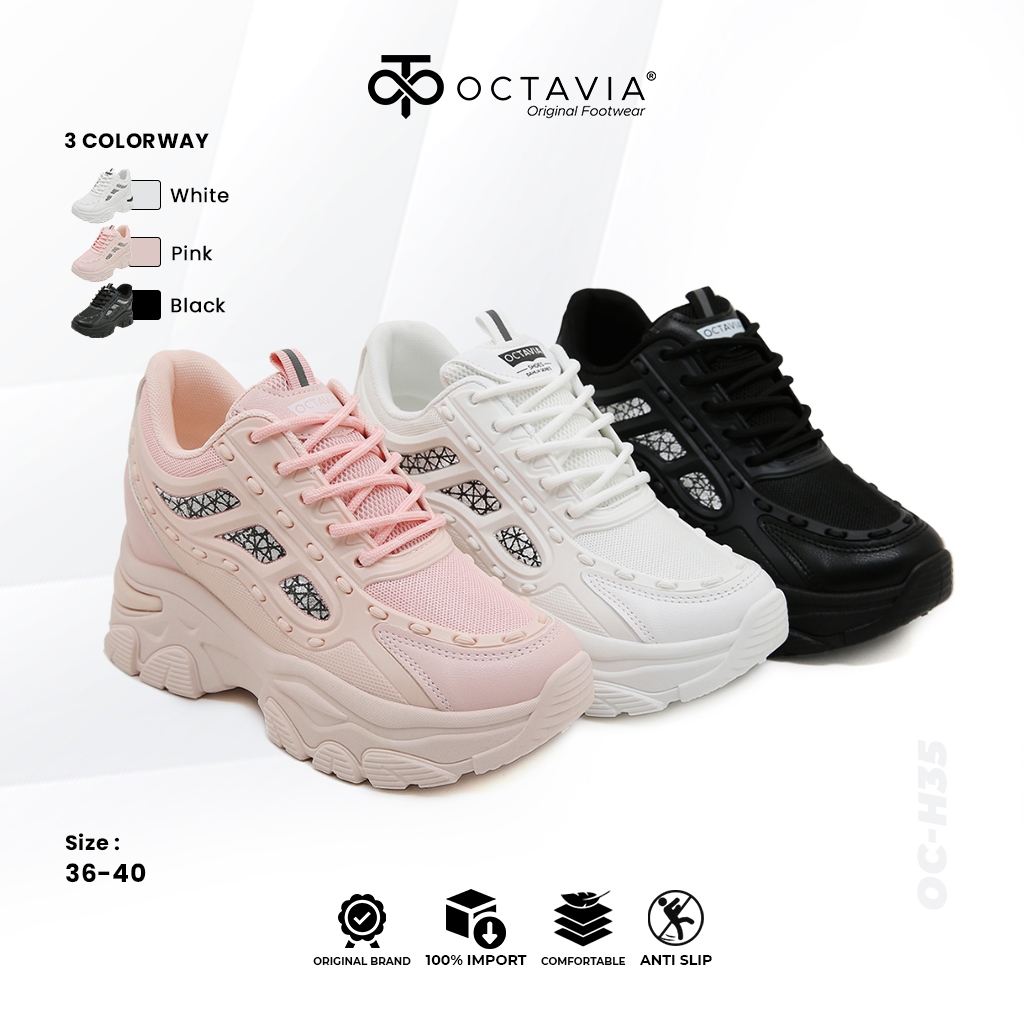 OCTAVIA Women's Highsole Wedges Sneakers OC-H35 | Shopee Malaysia