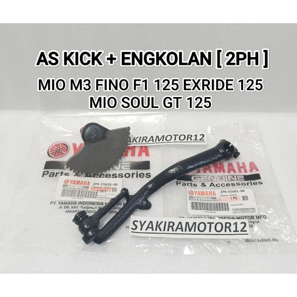 KICK STARTER ASSEMBLY + CRANK [2PH] YAMAHA MIO M3 FINO F1 125 EXRIDE ...
