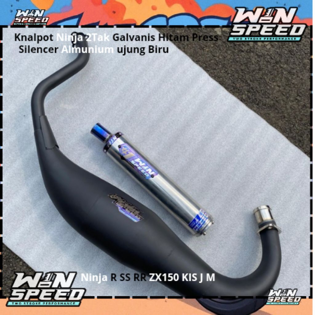 UNGU NINJA 2-STROKE R/RR EXHAUST SUPER COBRA GALVANIZED BLACK PRESS ...
