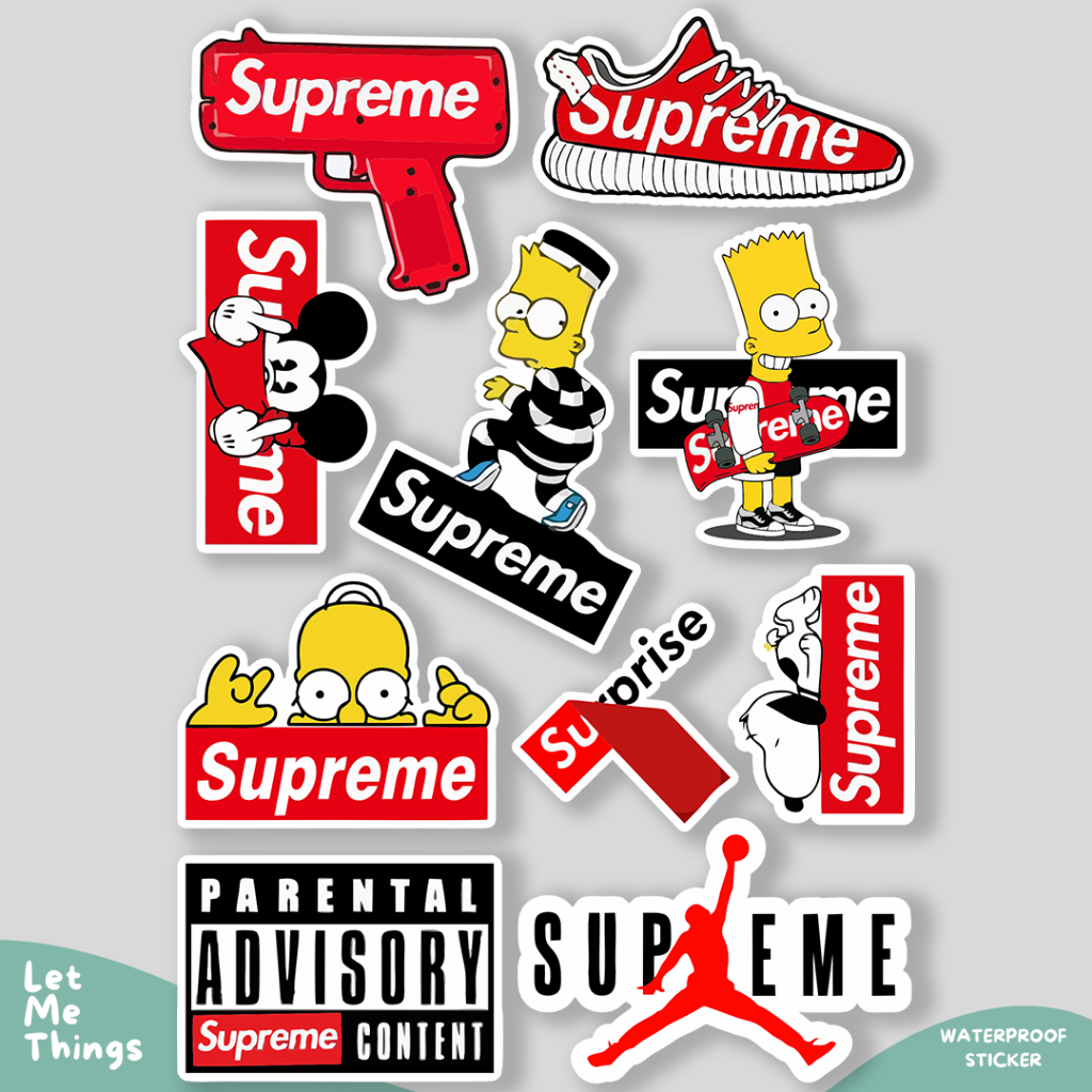 HP HYPEBEAST SUPREME Simpsons Waterproof Aesthetic Sticker for Helmet ...
