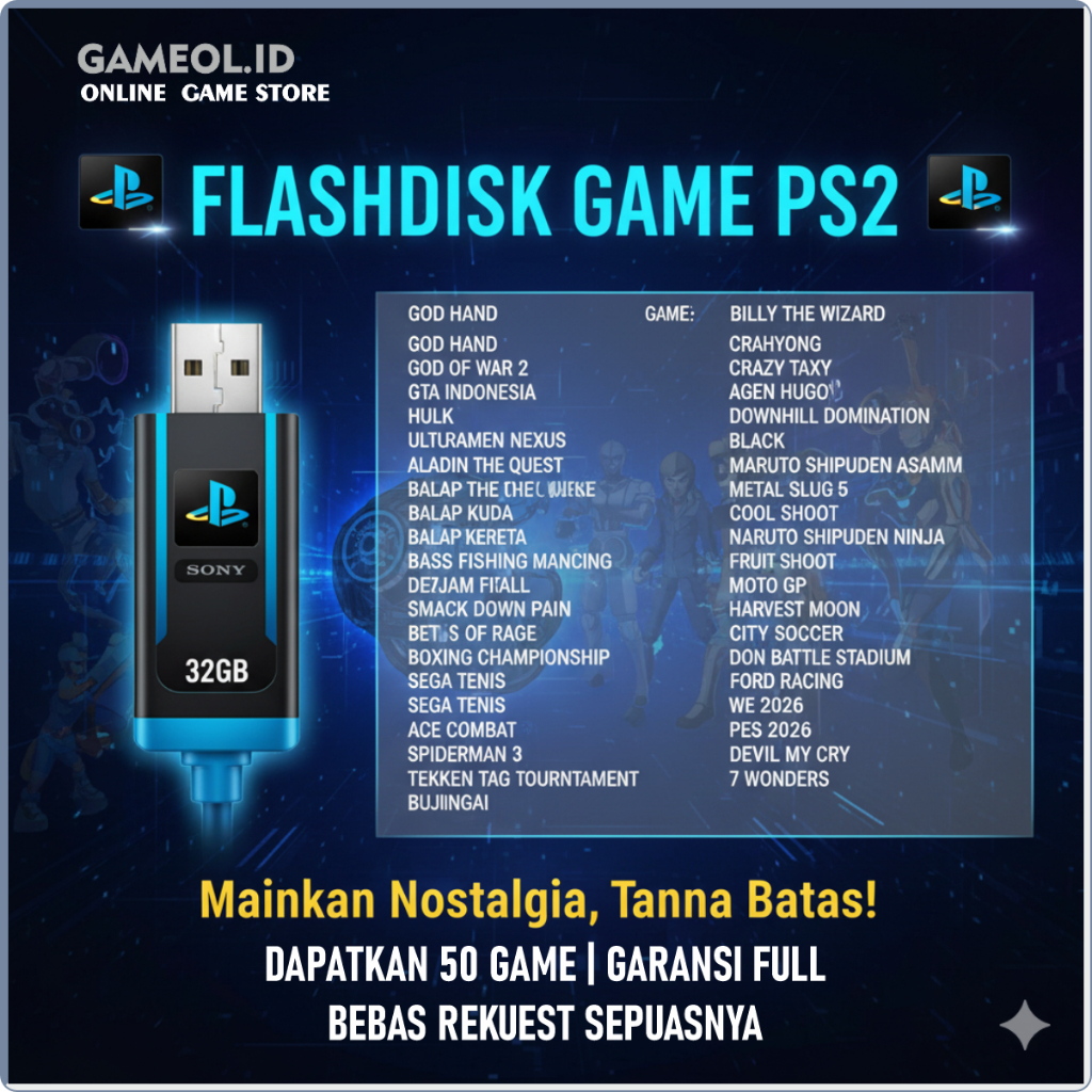 PS2 Game Flash Drive PACKAGE 50 GAMES FULL WARRANTY | Shopee Malaysia