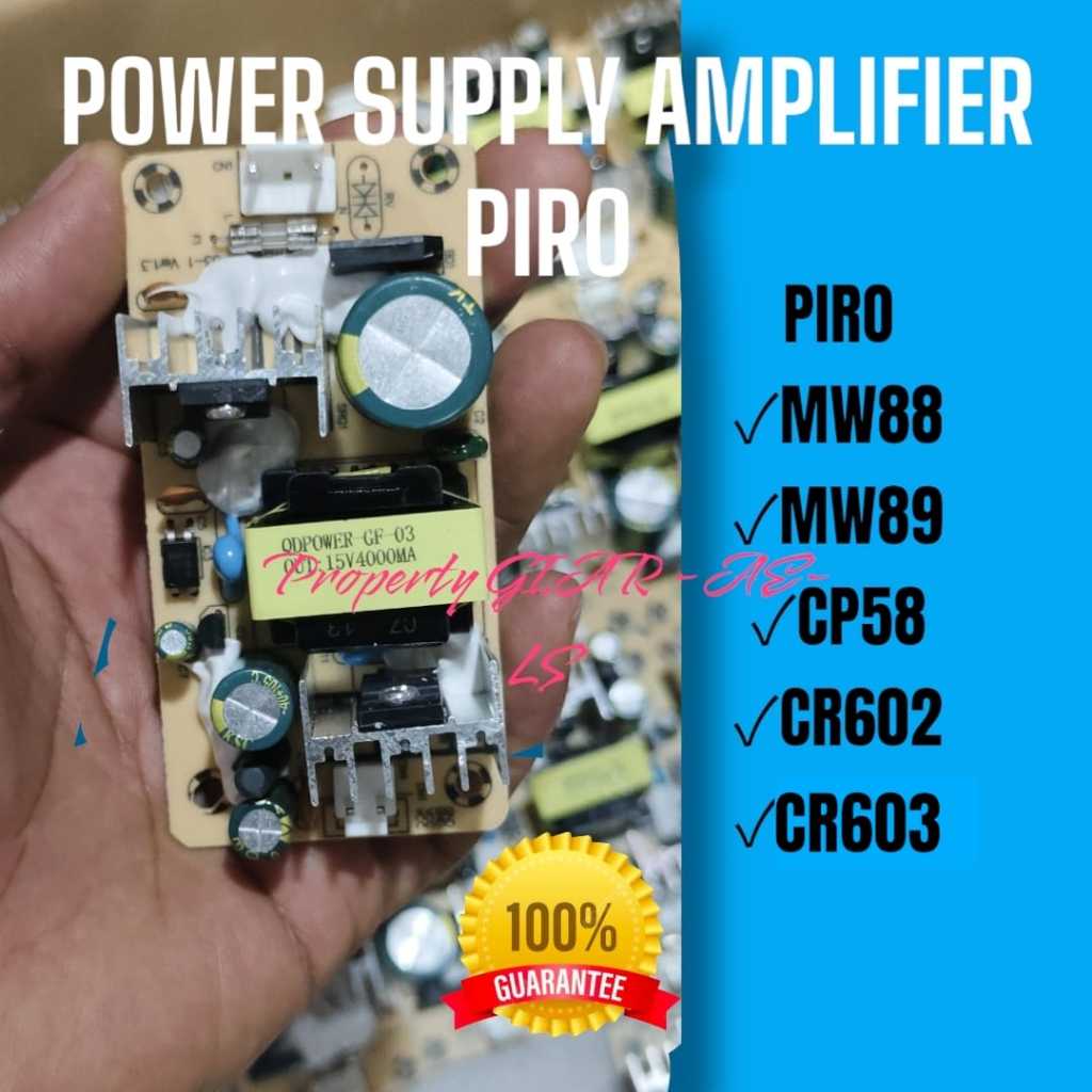 SMPS POWER SUPPLY AMPLIFIER PIRO MW88 MW89 CP58 CR602 CR 603 MW 88 MW ...