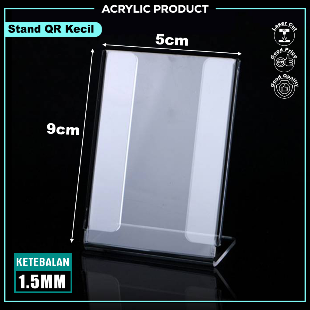 QR Stand Standing Acrylic Brochure Holder Display Holder Qris C6 ...