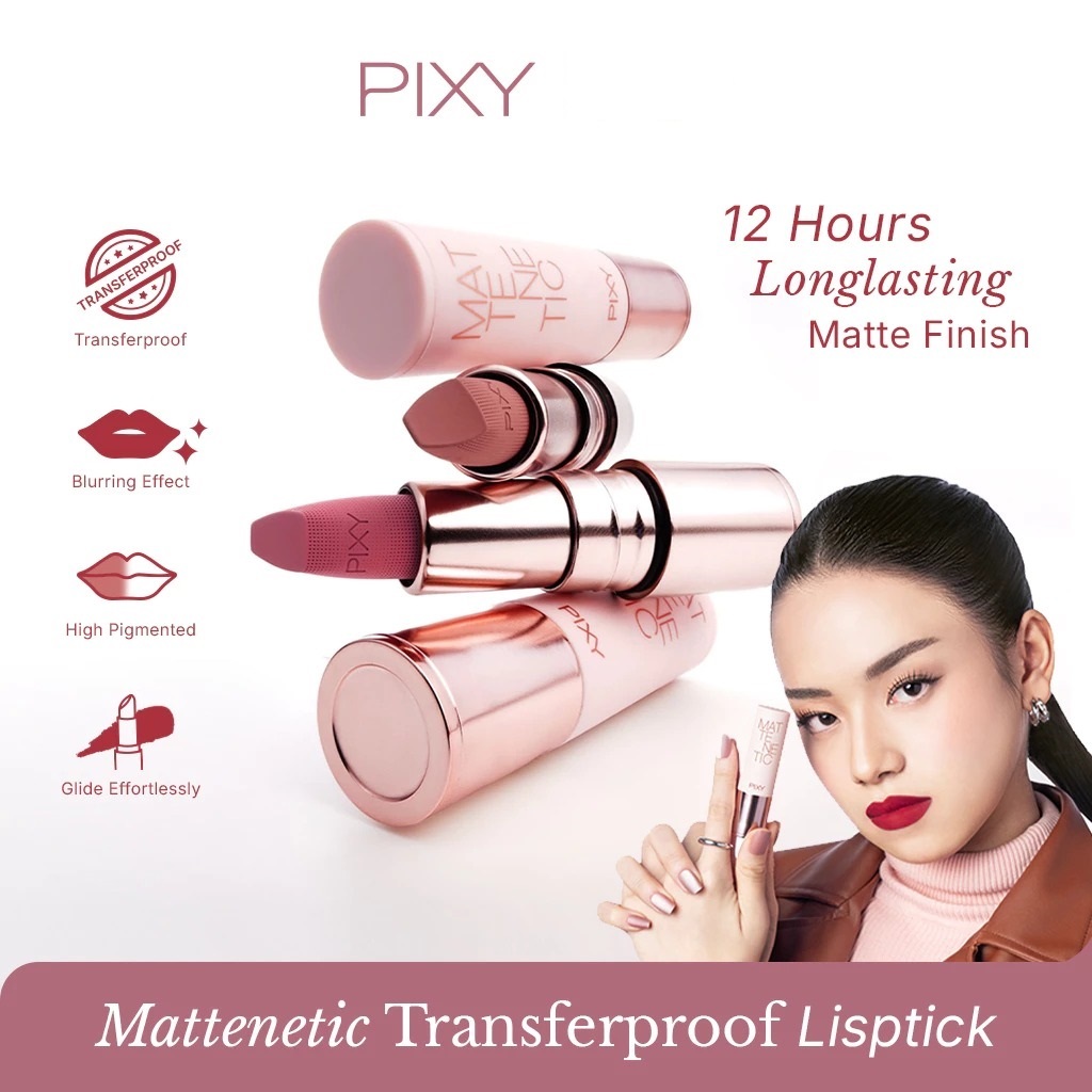 PIXY Mattenetic Transferproof Lipstick (Lip Matte Matte Lipstick/ Matte ...
