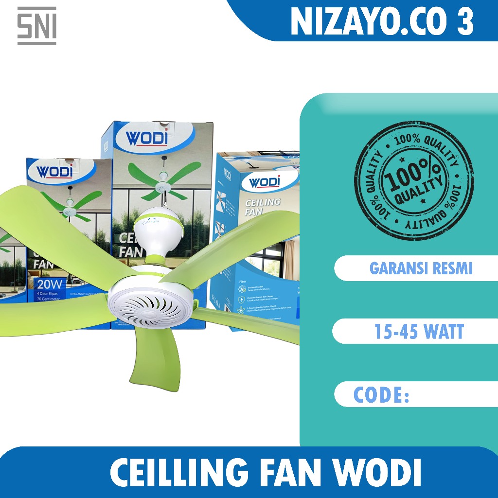 Wodi Ceiling Fan, Energy Saving, 15-45 watt Original Helifan Roof Fan ...