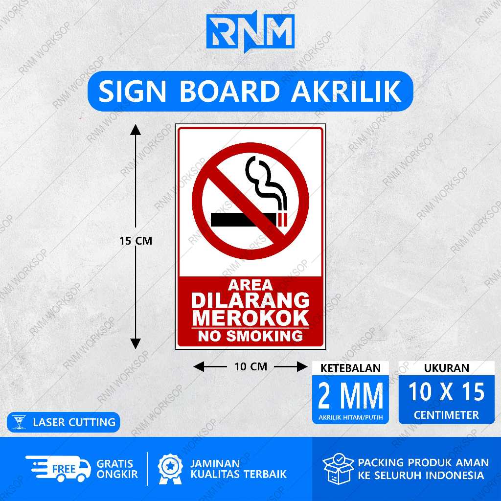 GRAHA & K3 ACRYLIC SIGN BOARD - NO SMOKING 10 X 15 | Shopee Malaysia