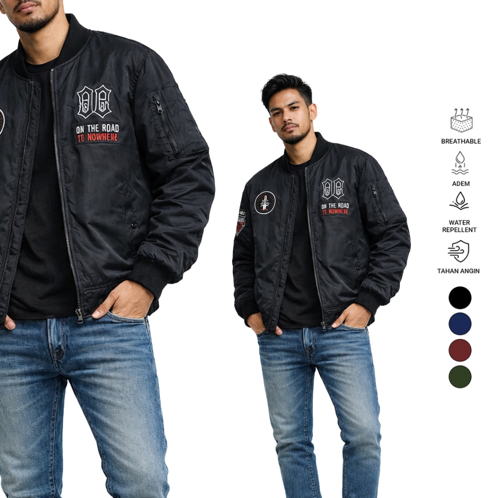 ON THE ROAD MEN'S BOMBER JACKET WITH WATERPROOF AND WINDPROOF LOGO ...