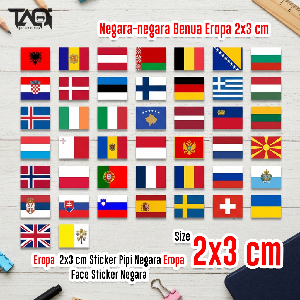 Europe 2X3 cm European Country Cheek Sticker, Country Face Sticker ...