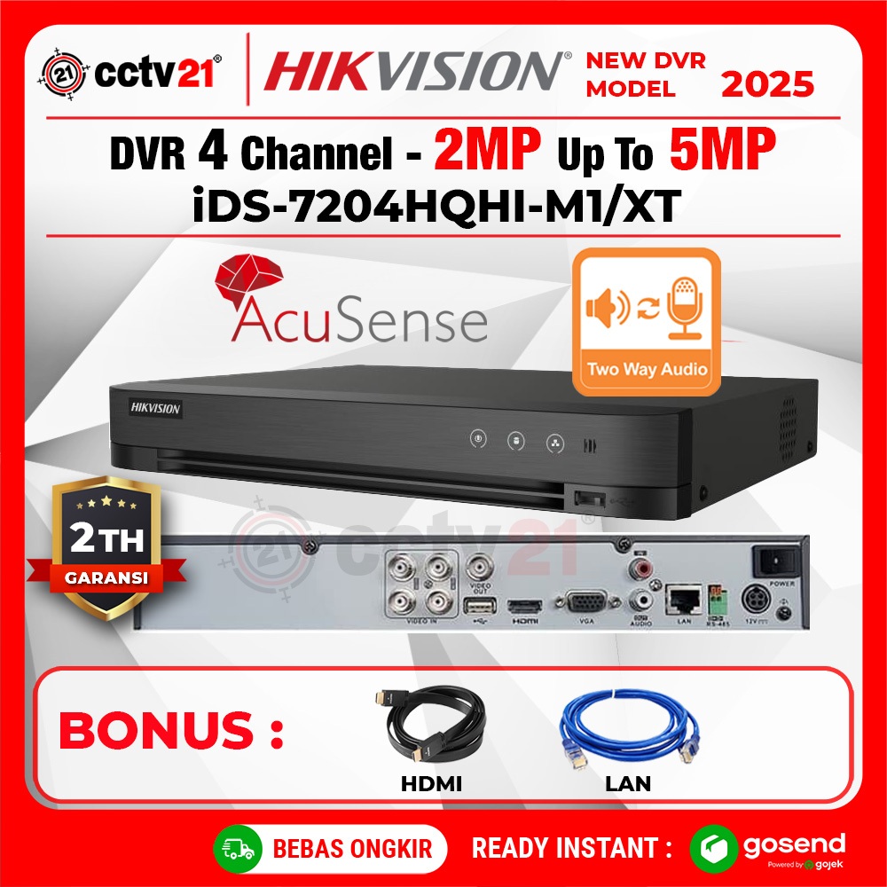 DVR HIKVISION 4CH 4 channel UP TO 4MP iDS-7204HQHI-M1/XT Free HDMI ...