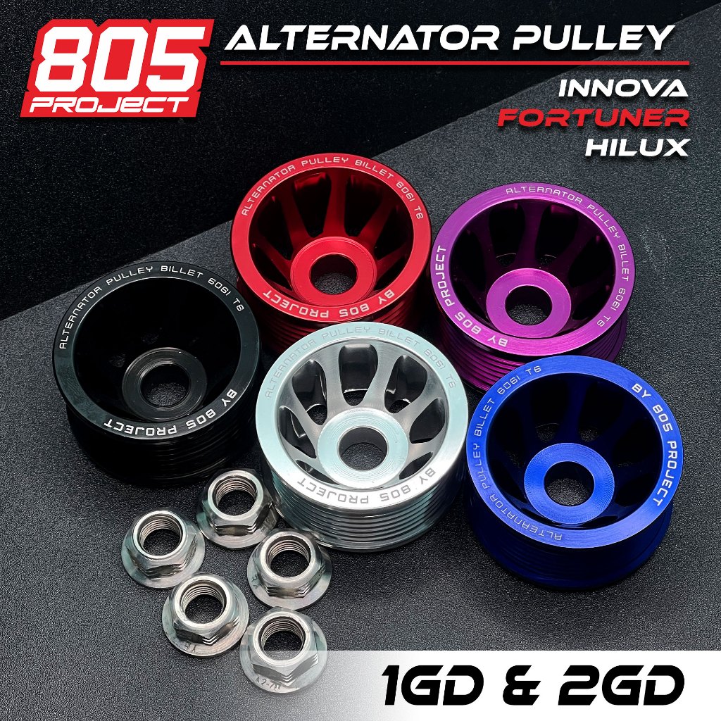 ALTERNATOR PULLEY INNOVA HILUX FORTUNER 1GD 2GD BILLET T6 6061 BY 805 ...