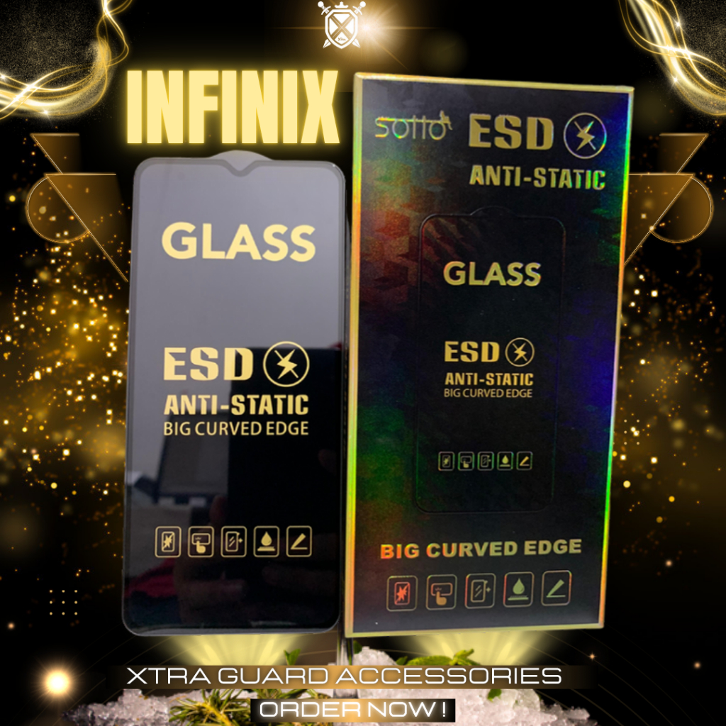 Tempered Glass Esd Static Clear Medium Type Infinix | Shopee Malaysia