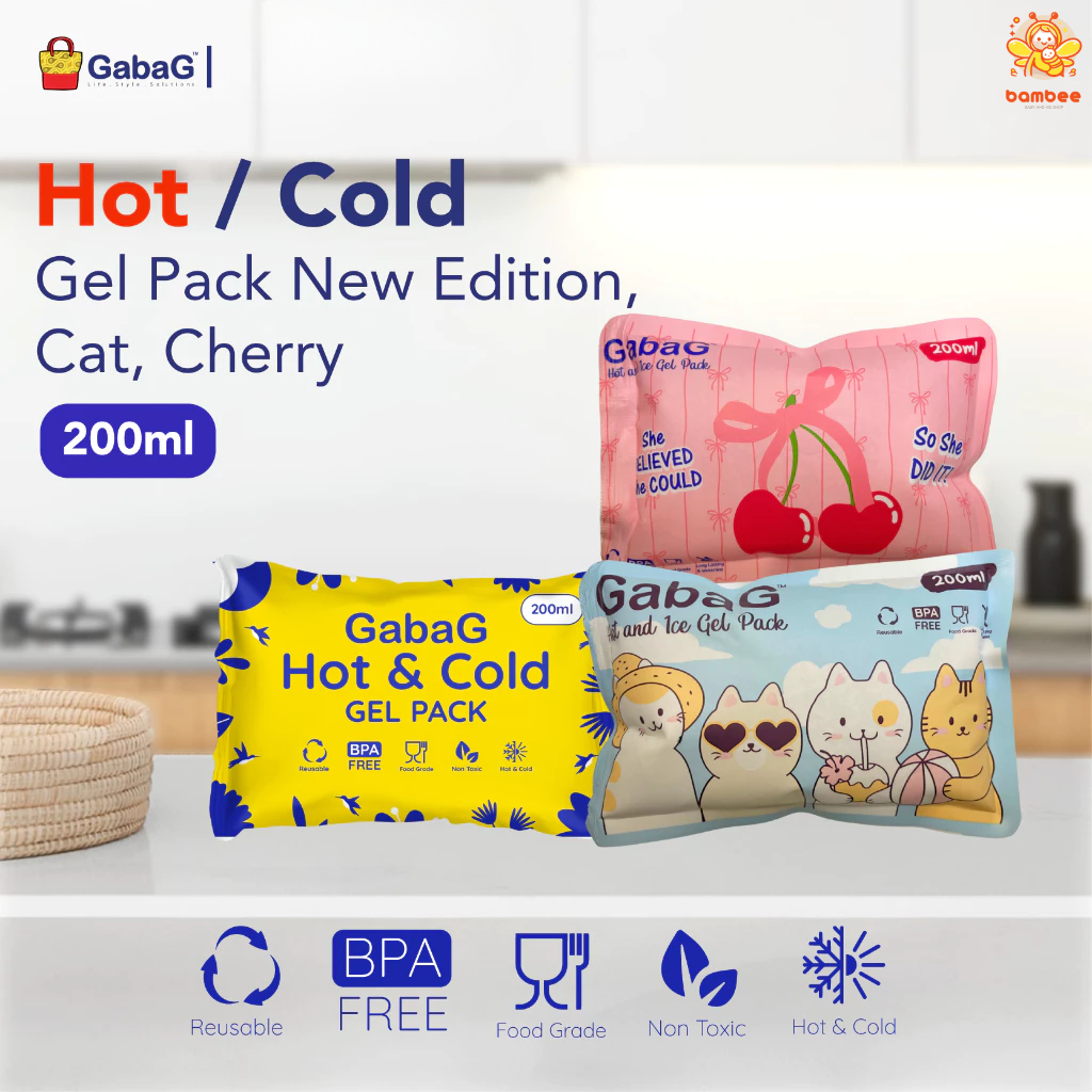 GabaG Ice Gel Pack 200ml Hot Gel Pack 200ml Breast Milk Cooling/ Ice ...