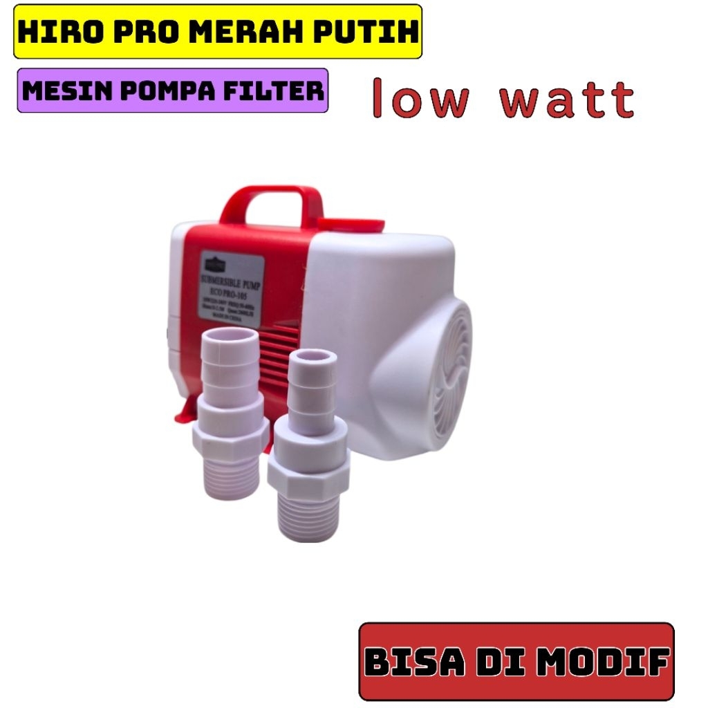 MESIN MERAH HIRO PRO RED AQUARIUM AND POND FILTER PUMP MACHINE | Shopee ...