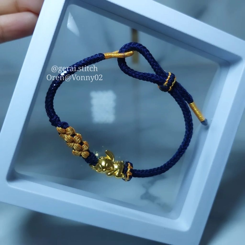 Disney Stitch Sleep Blue Dark Pendant Bracelet Free Box White | Shopee ...