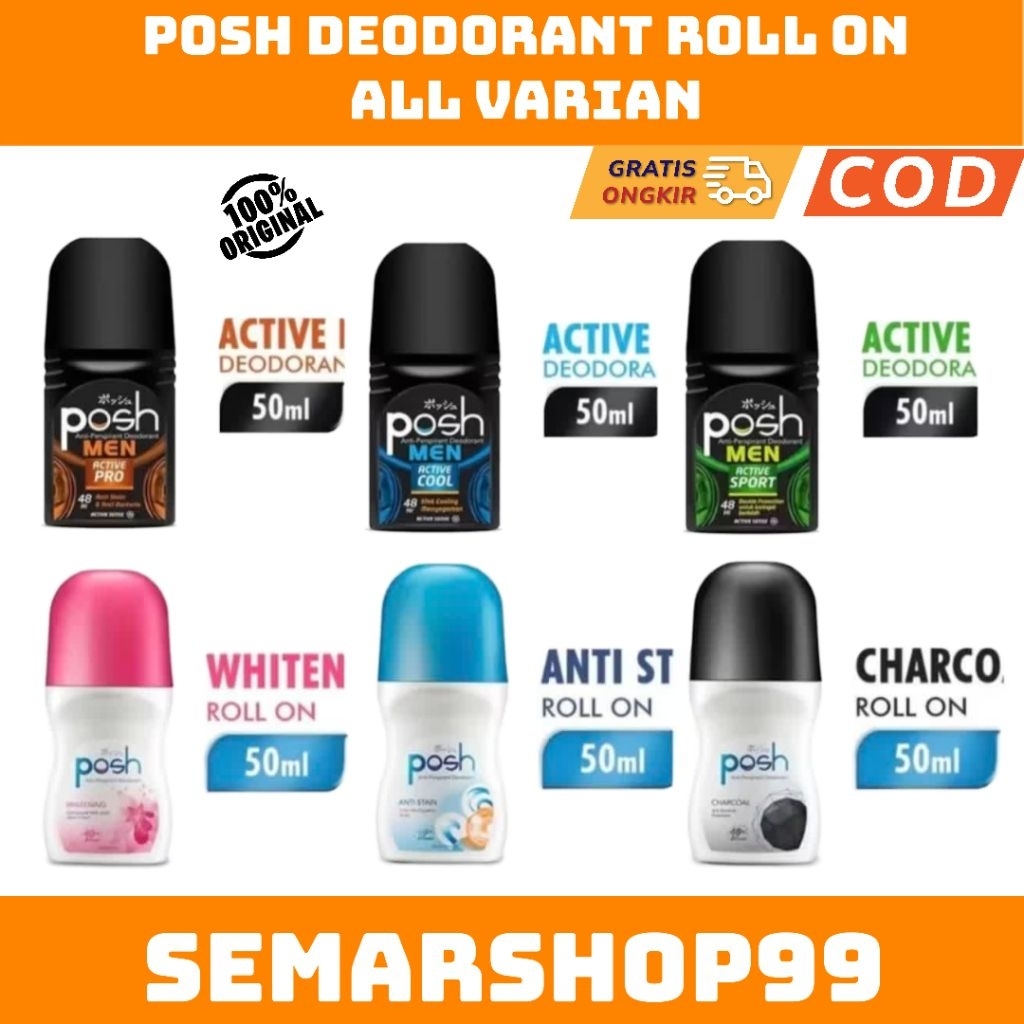 POSH Deodorant Roll On 50 ML ALL VARIANTS | Shopee Malaysia