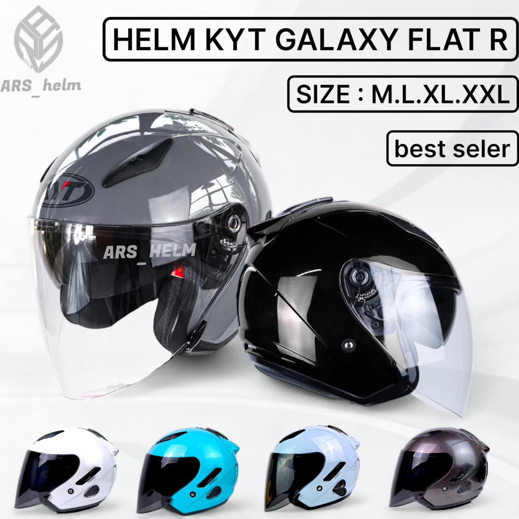 KYT GALAXY FLAT R DOUBLE VISOR I HALF FACE ORIGINAL HELMET KYT HELMET ...