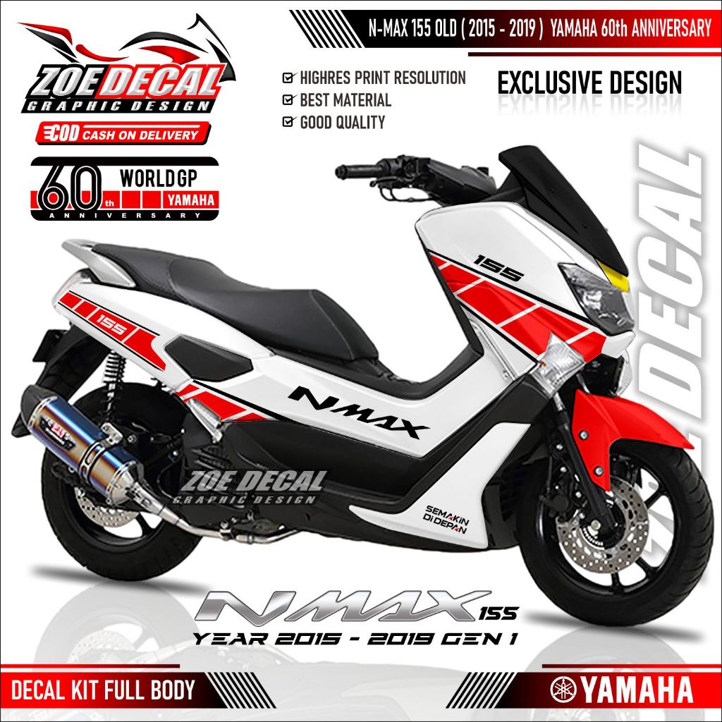 Latest Decal Sticker FULL BODY Yamaha NMAX 155 OLD YAMAHA Motif 60th ...