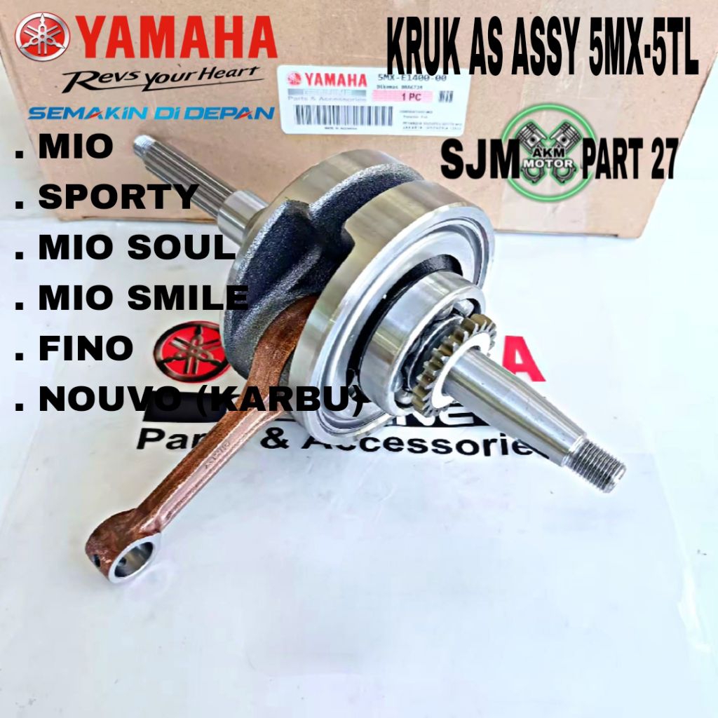 Crankshaft Assy 5MX-5TL Yamaha Mio Sporty, Mio Soul, Mio Smile, Fino ...