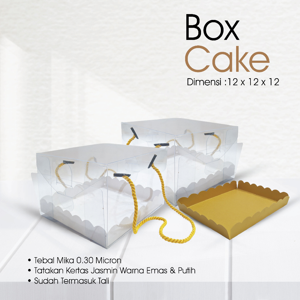 MINIMAL Cake & Food Packaging Mica Box Delivery/ Size 12 x 12 x 12 cm ...
