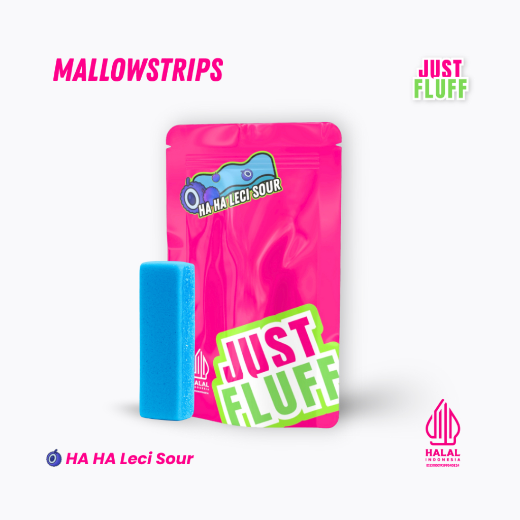 Mallow Strips HaHa Lychee Sour Justfluff Marshmallow [HALAL] [1 PACK ...