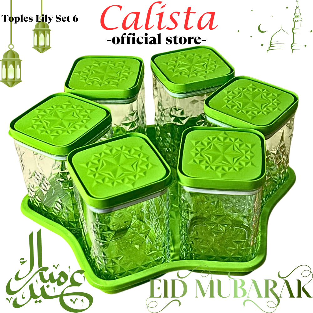 [ CALISTA ] CALISTA PREMIUM LILY PLASTIC JARS SET OF 6 PCS AIR-TIGHT ...