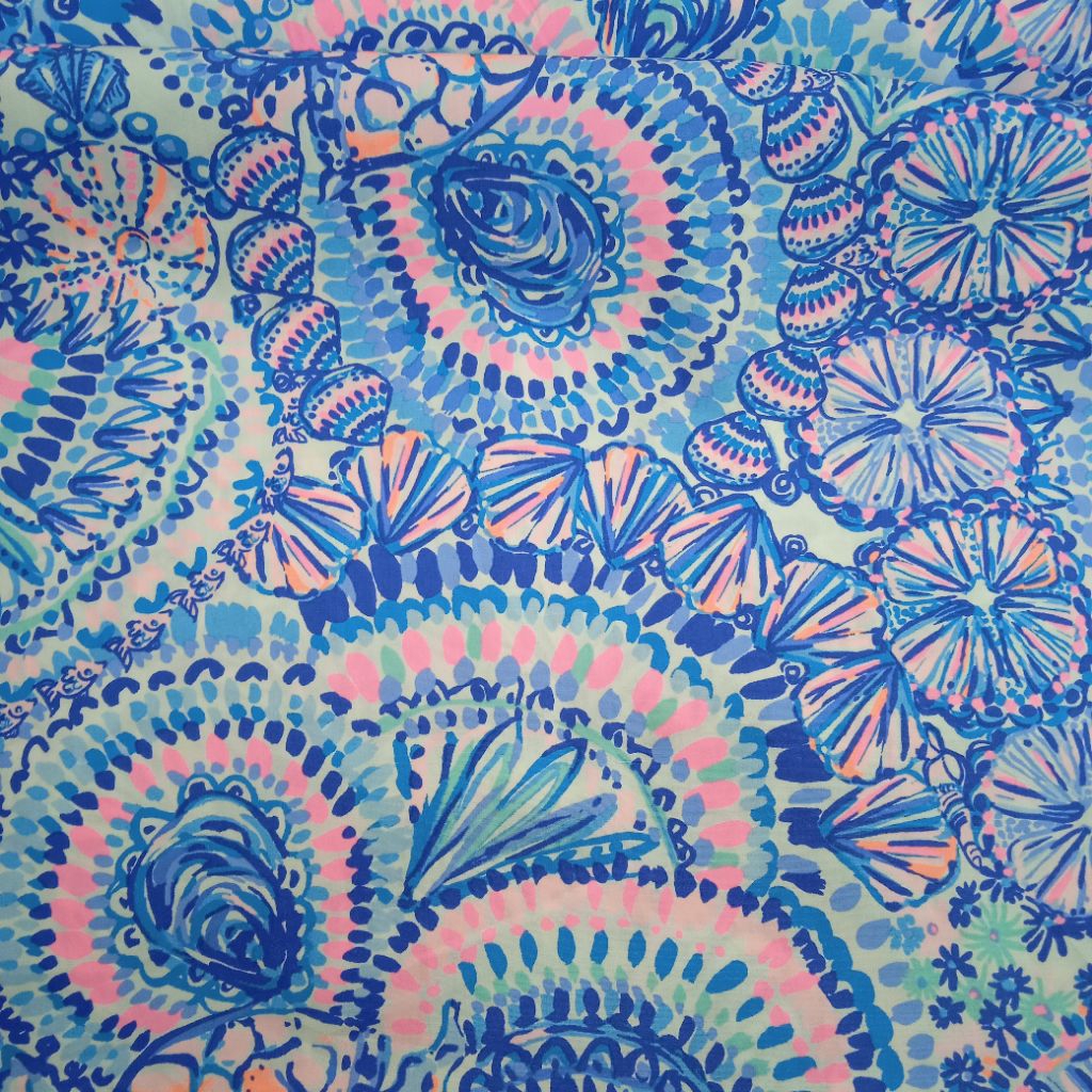 KATUN IMPORTED PREMIUM POPLINE COTTON FABRIC WITH SHELL MOTIF | Shopee ...
