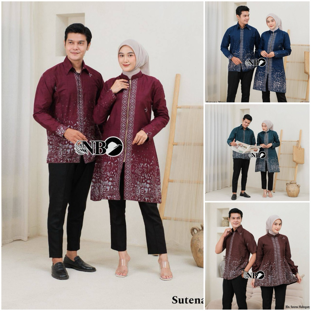 Couple women's batik tunic, women's batik work clothes, batik uniform ...