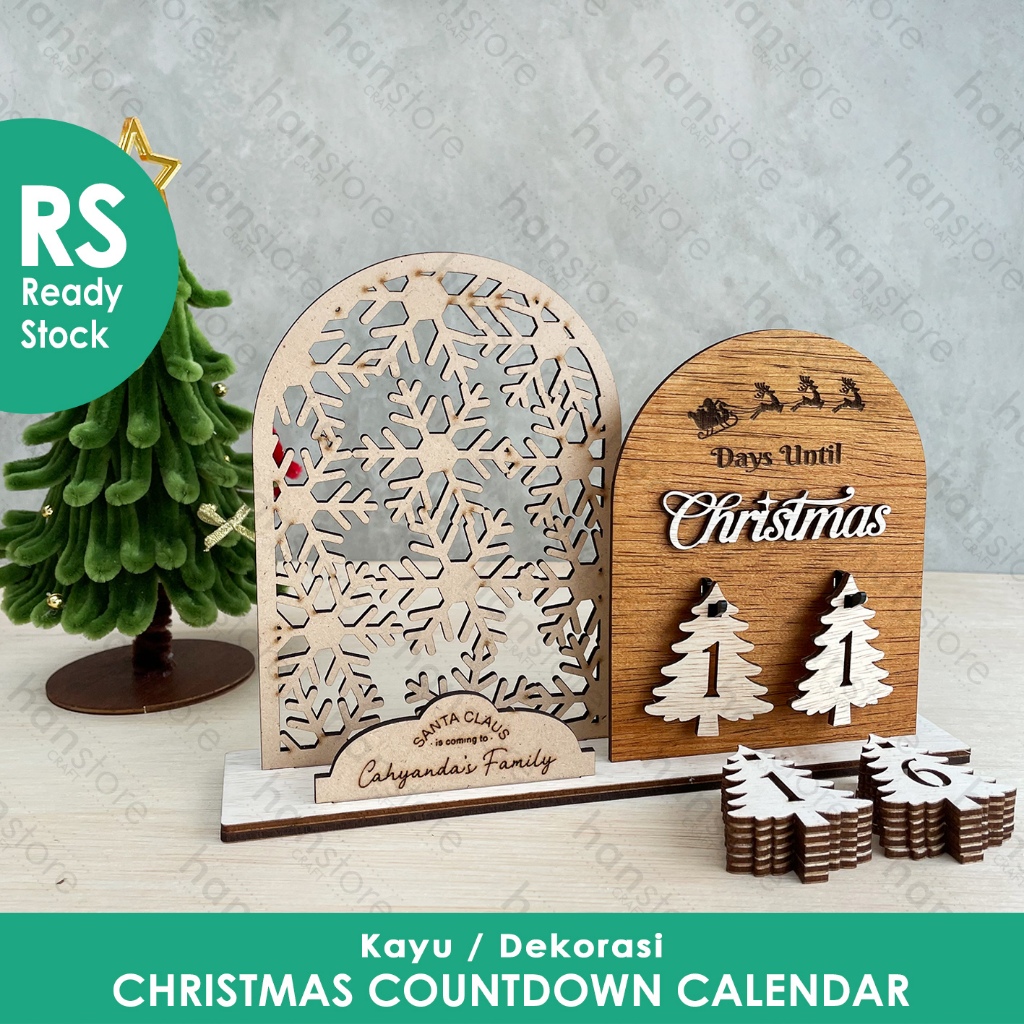 RS Christmas Countdown calendar Wooden Advent calendar countdown Xmas ...