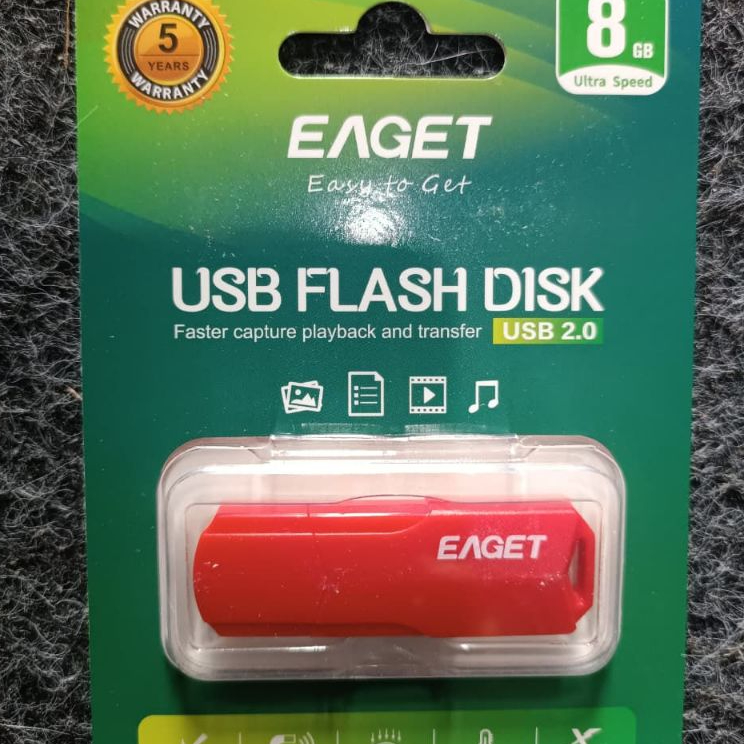 MERAH EAGET Flashdisk 8GB USB2.0 Flashdrive F1 COLORFUL Red | Shopee ...
