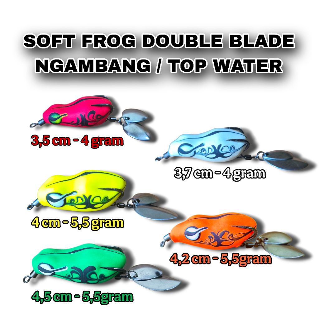 Soft Frog double blade 3.5 cm - 3.7 cm - 4 cm - 4.2 cm - 4.5 cm ...