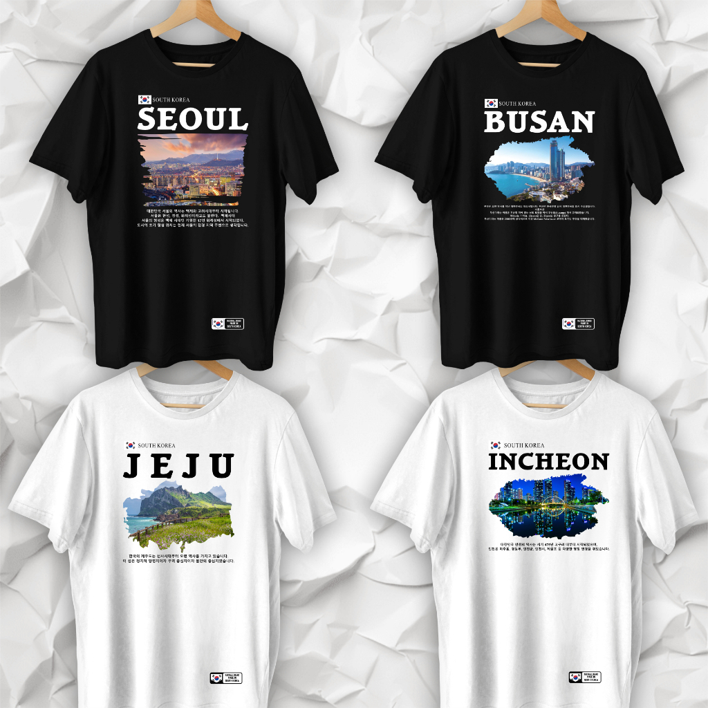 South Korea Seoul Busan Incheon Country T-Shirt JEJU City Premium Tshirt New Series - City ...