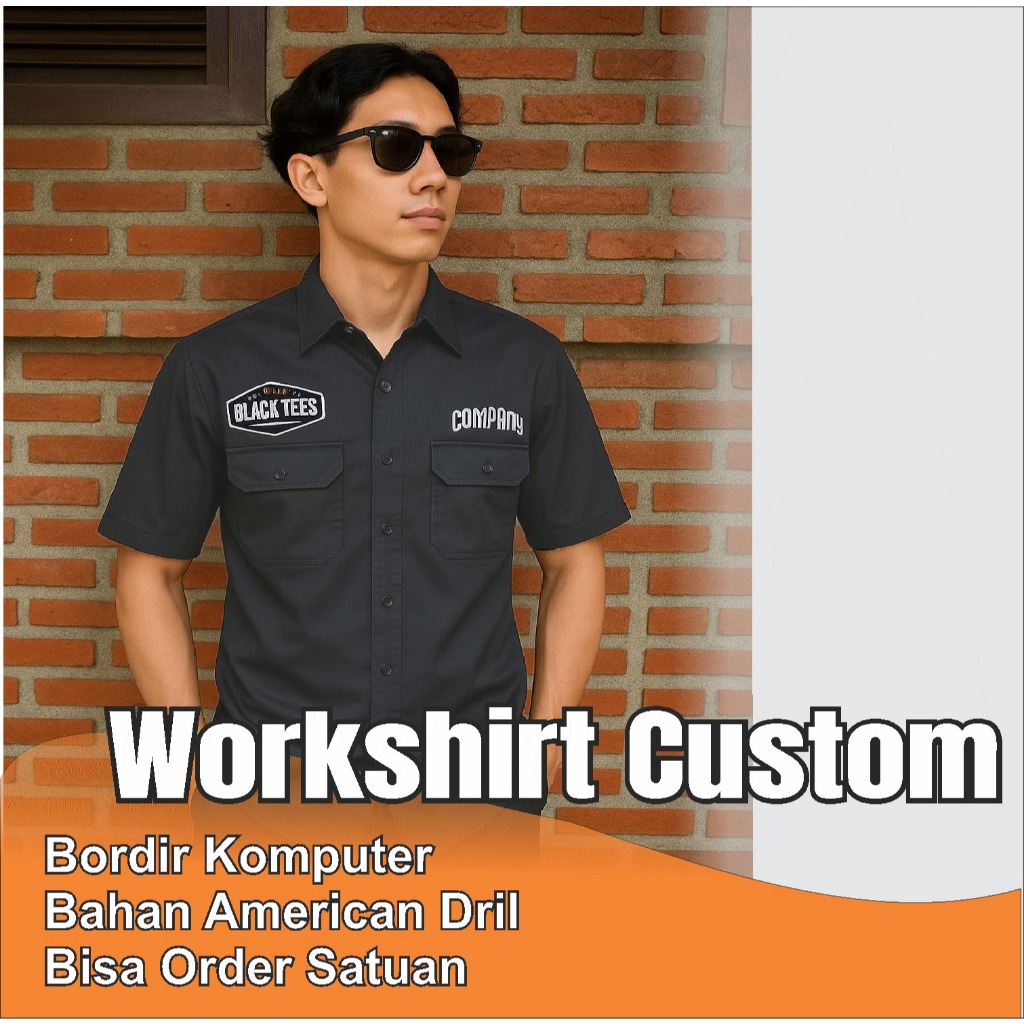 KEMEJA Custom Embroidered Workshirt Shirt l Unit | Dozens of Dozens ...
