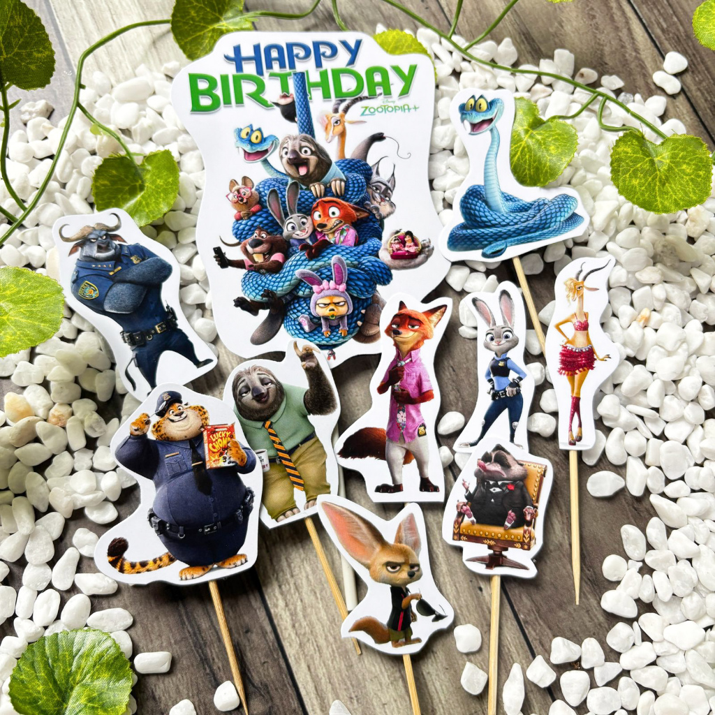 Zootopia Birthday Cake Topper Cupcake Pudding Tumpeng Hampers Cute ...