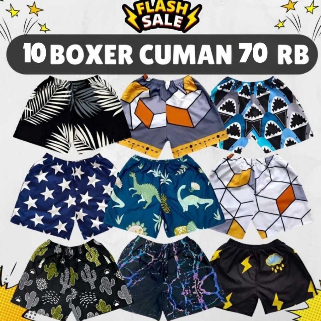 SAVING PACKAGE 70 RB GET 10 PCS MEN'S AND WOMEN'S BOXER SHORTS Unisex ...