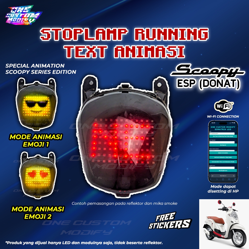Stoplamp Running Text Animation V2 Scoopy Donat Esp Rear Brake LED ...