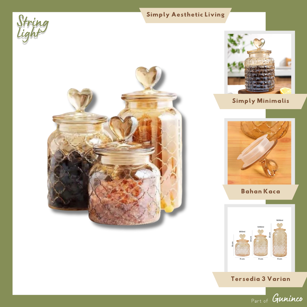 SL 3-in-1 Eid Cookie Jar Love Motif Airtight Glass/ Eid Hampers Jar ...