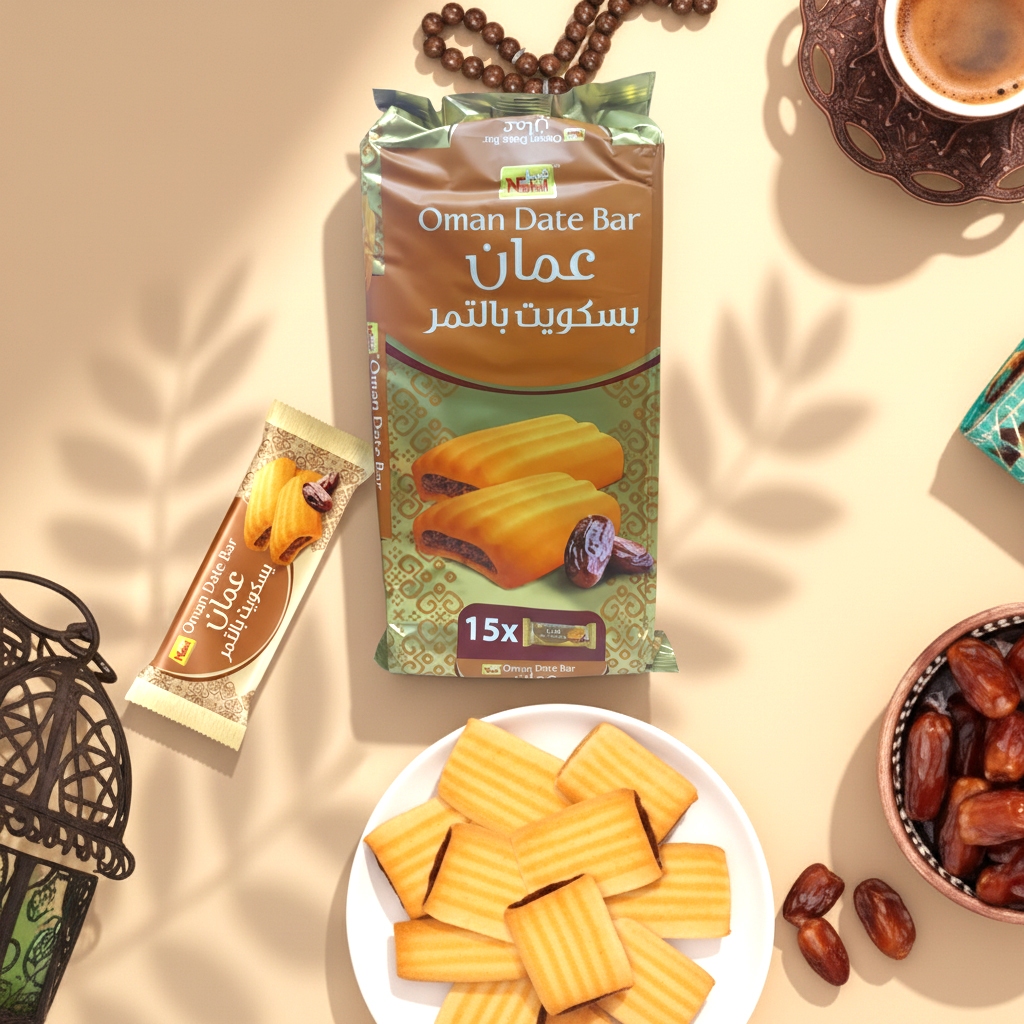 Oman Date Bar Nabil Dates Biscuits 1 Pack contains 15 Pcs Premium ...