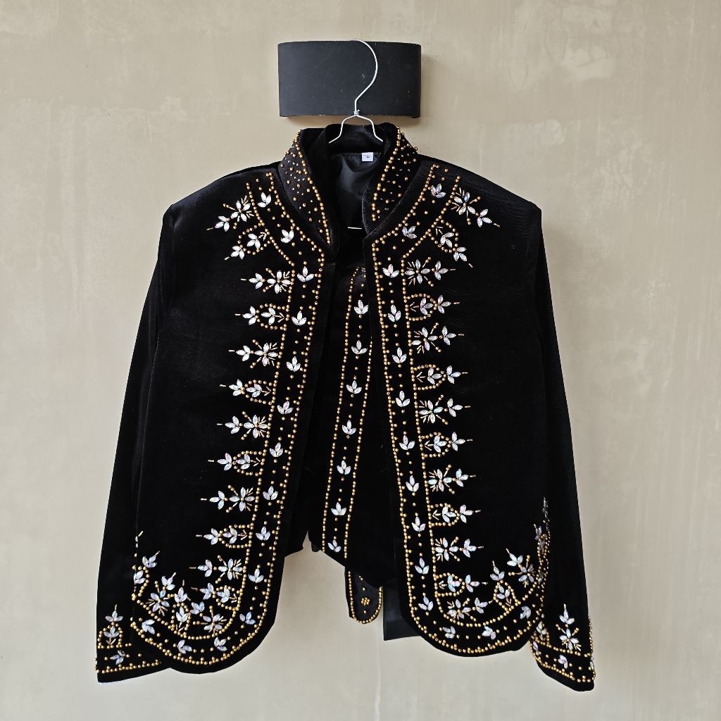 Javanese Velvet Bridal Beskap with Gem Color Sequins | Shopee Malaysia