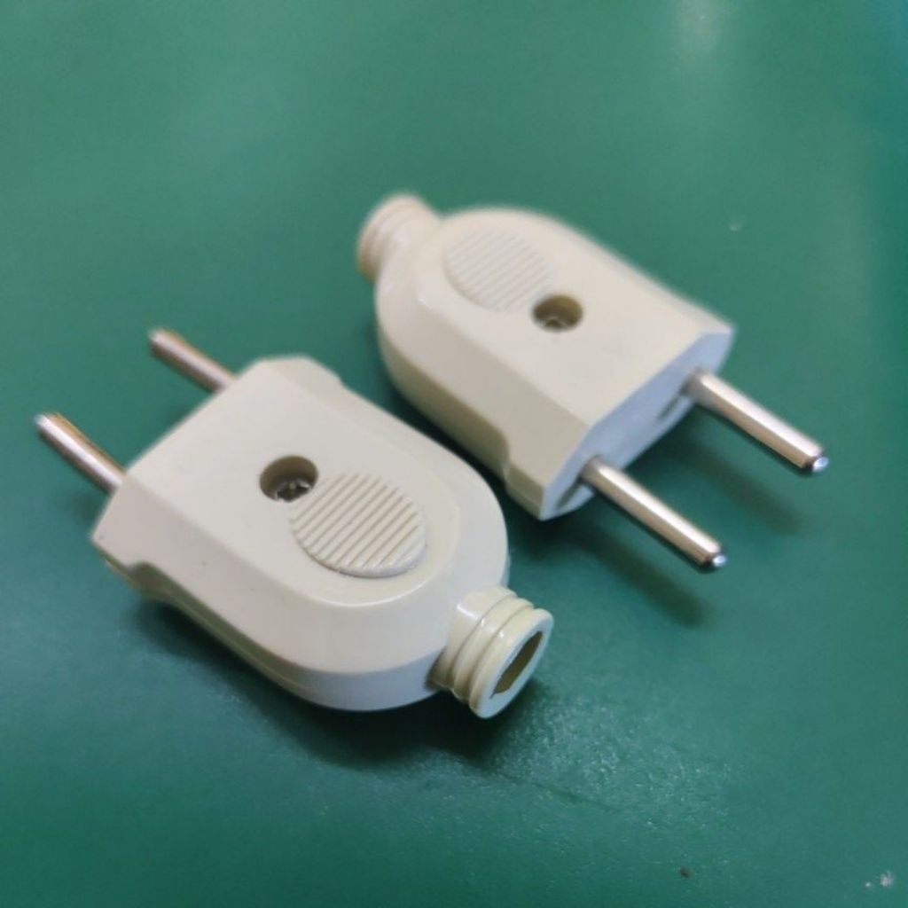 Cream Electric Flat Plug - Compact Design, Safe, and Efficient | Shopee ...