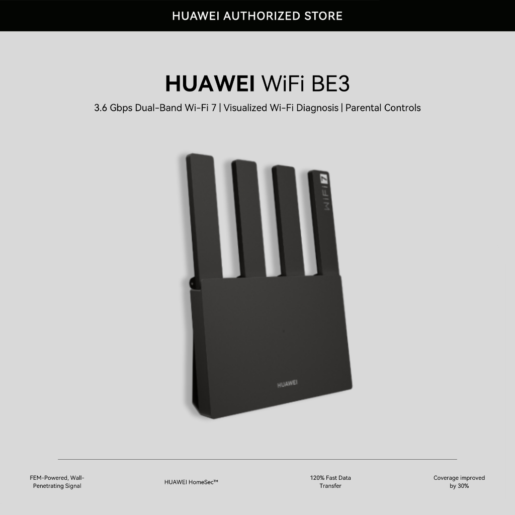 HUAWEI WiFi BE3 Router 3.6 Gbps Dual-Band Wi-Fi 7 | Visualized WiFi ...