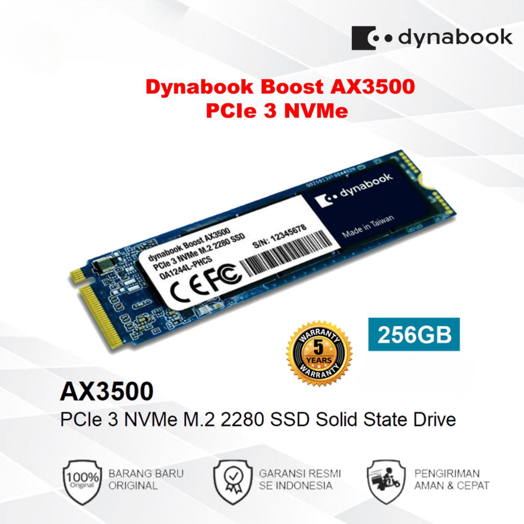 SSD NVME M.2 2280 DYNABOOK BOOST AX3500 256GB SSD M2 NVME PCIE 3.0 UP ...
