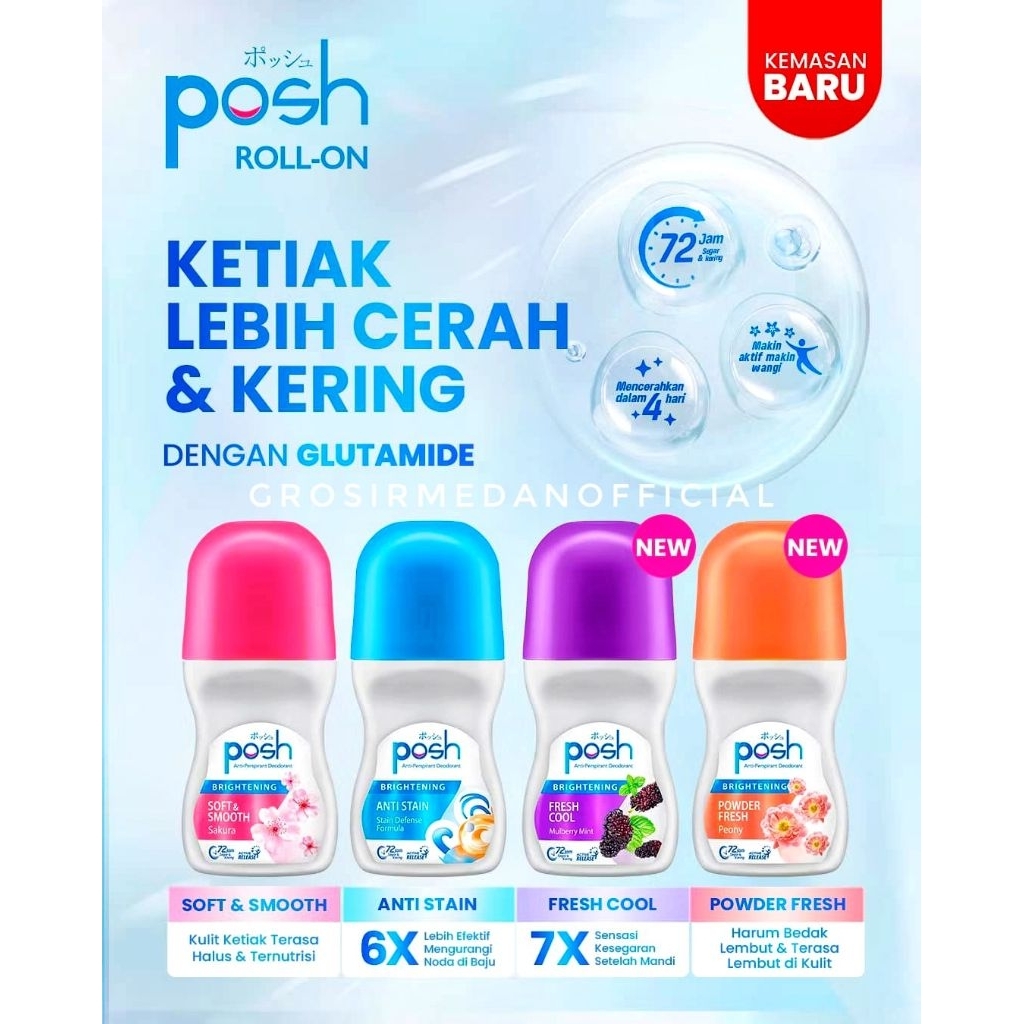POSH ROLL ON DEODORANT 50 ML - ROLL ON DEODORANT ANTI-PERSPIRANT ANTI ...